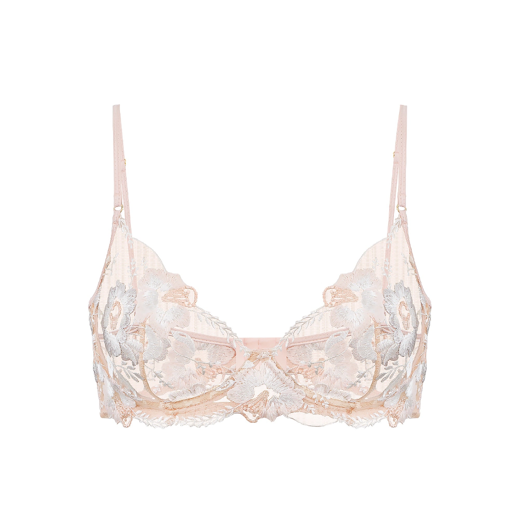 Lily Bra Peach - Floral Mesh Luxury