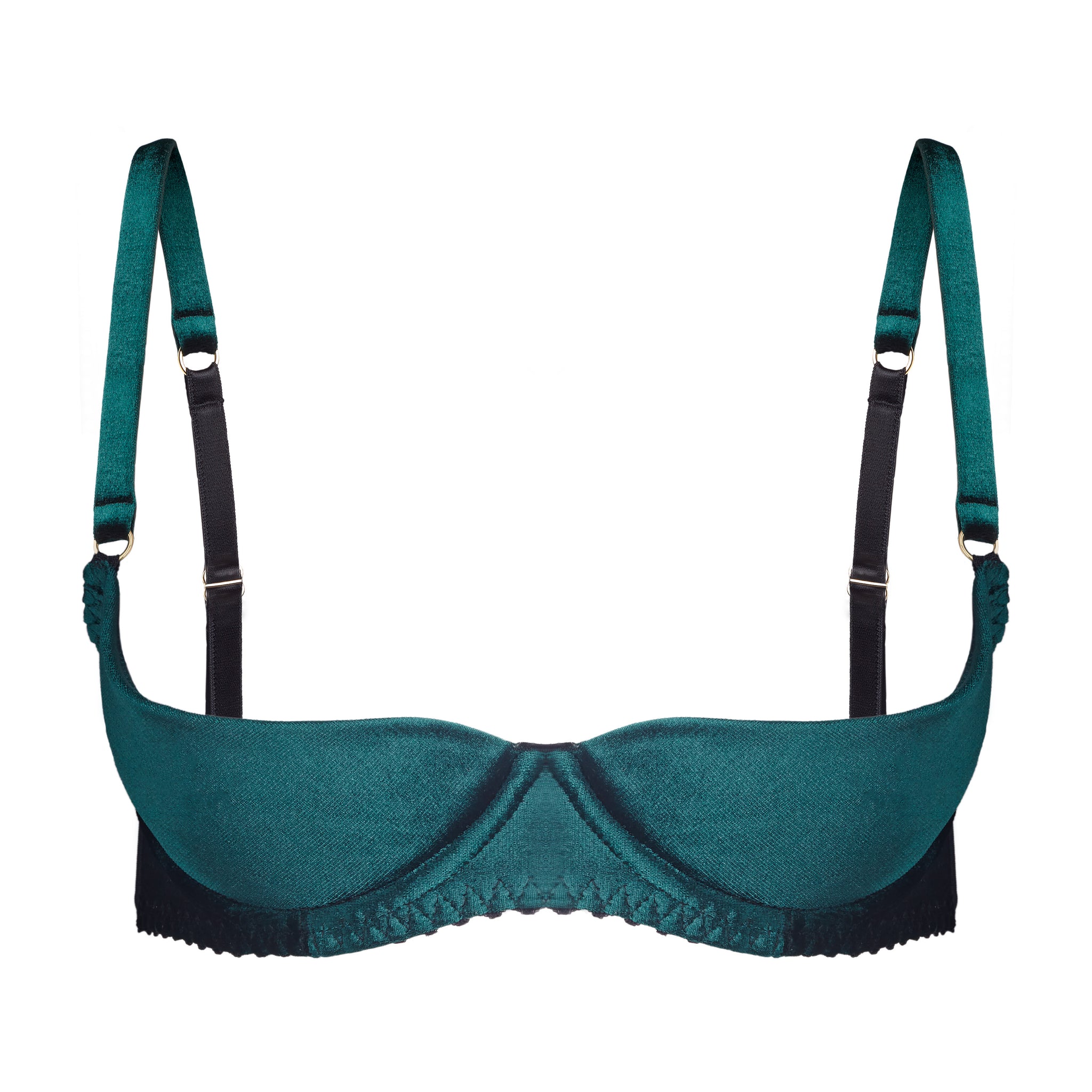 Emerald Open Bra - Velvet Luxury Seduction
