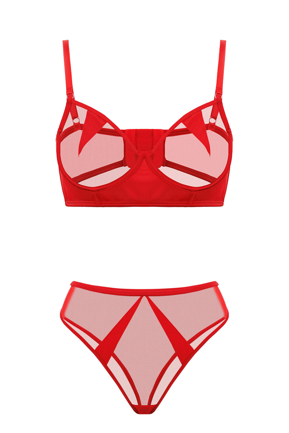 Mia Set Red - Sheer Bold Matching